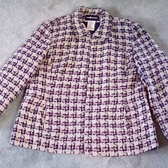 Sag Harbor | Jackets & Coats | Tweed Zip Jacket By Sag Harbor | Poshmark